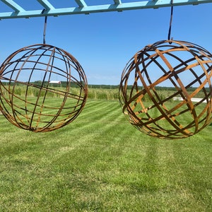 Rustic Wrought Iron Garden Sphere, Plant Trellis, Yard Art (18 Inch) - Etsy