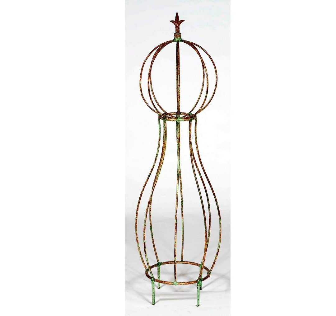 40" Ball Pumpkin Top Topiary Flower Trellis, Plant Climber - Vegetable ...