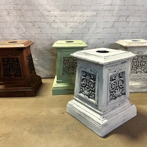 21t Cast Aluminum Roman Base Plinth Outdoor Patio Metal Flower ...