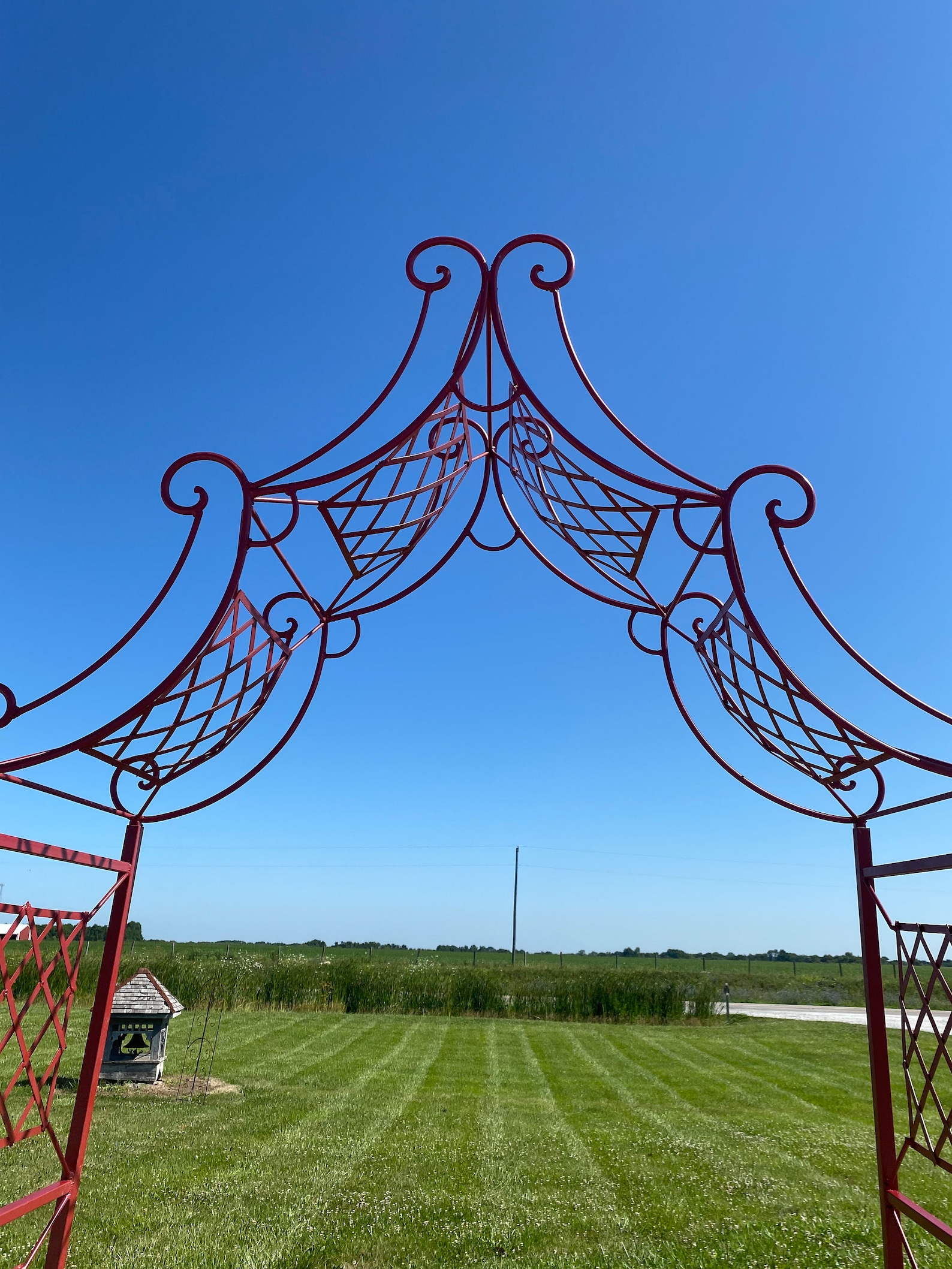Colonial Red Curl Drape Wrought Iron Garden Arbor, Vine Trellis - Etsy