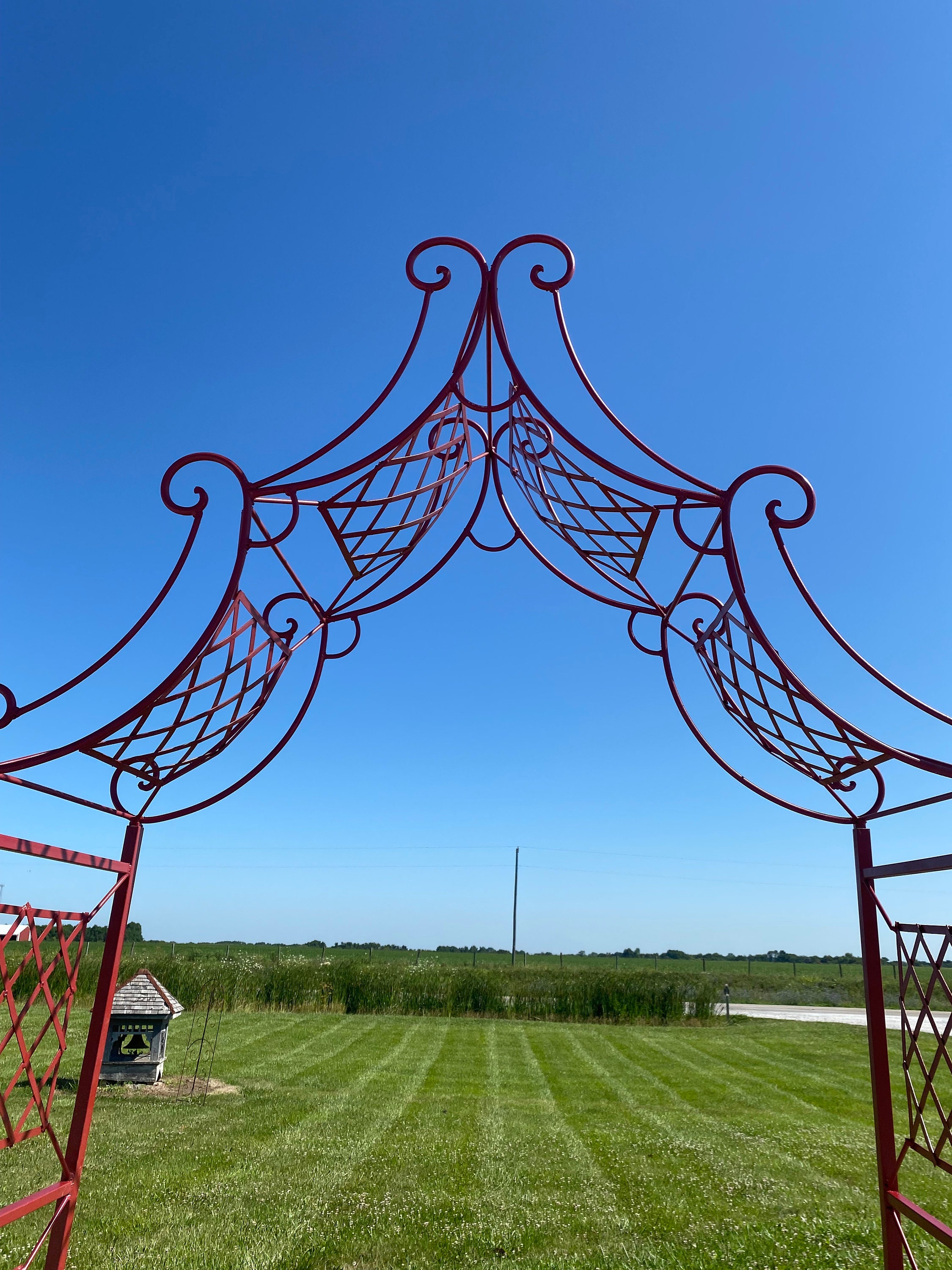 Colonial Red Curl Drape Wrought Iron Garden Arbor, Vine Trellis - Etsy