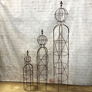 Wrought Iron 26" Mystic Topiary Flower Trellis, Metal Plant Climber - Vegetable Garden Wire ...