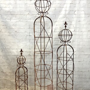 Wrought Iron 26" Mystic Topiary Flower Trellis, Metal Plant Climber - Vegetable Garden Wire ...