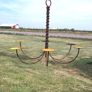 Wrought Iron 20'' Federal Candle Chandelier – Rustic Indoor/outdoor - Etsy