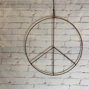 25" Wrought Iron Peace Sign - Hanging Wall Decoration - Decorative ...