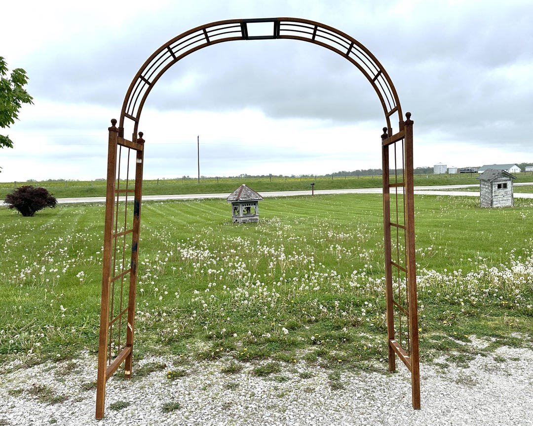 Custom Dome Wrought Iron Trellis Arbor - Climbing Flower Garden Arch ...