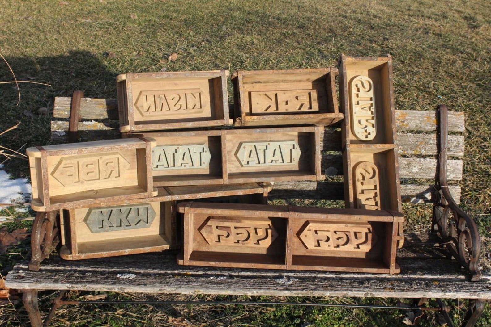 Set of 3 Antique Wooden Brick Molds Primitive Country Decor - Etsy