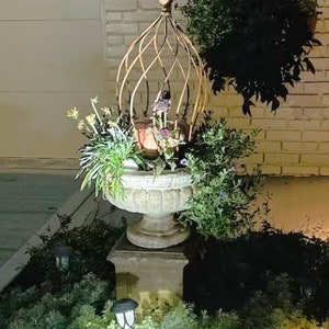 Wrought Iron 27" Beatrice Ball Topiary Trellis, Rustic Garden Plant ...