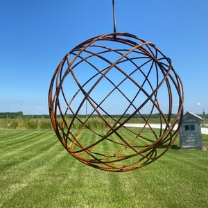 Wrought Iron 18" Garden Sphere, Metal Plant Climber, Vegetable Garden ...