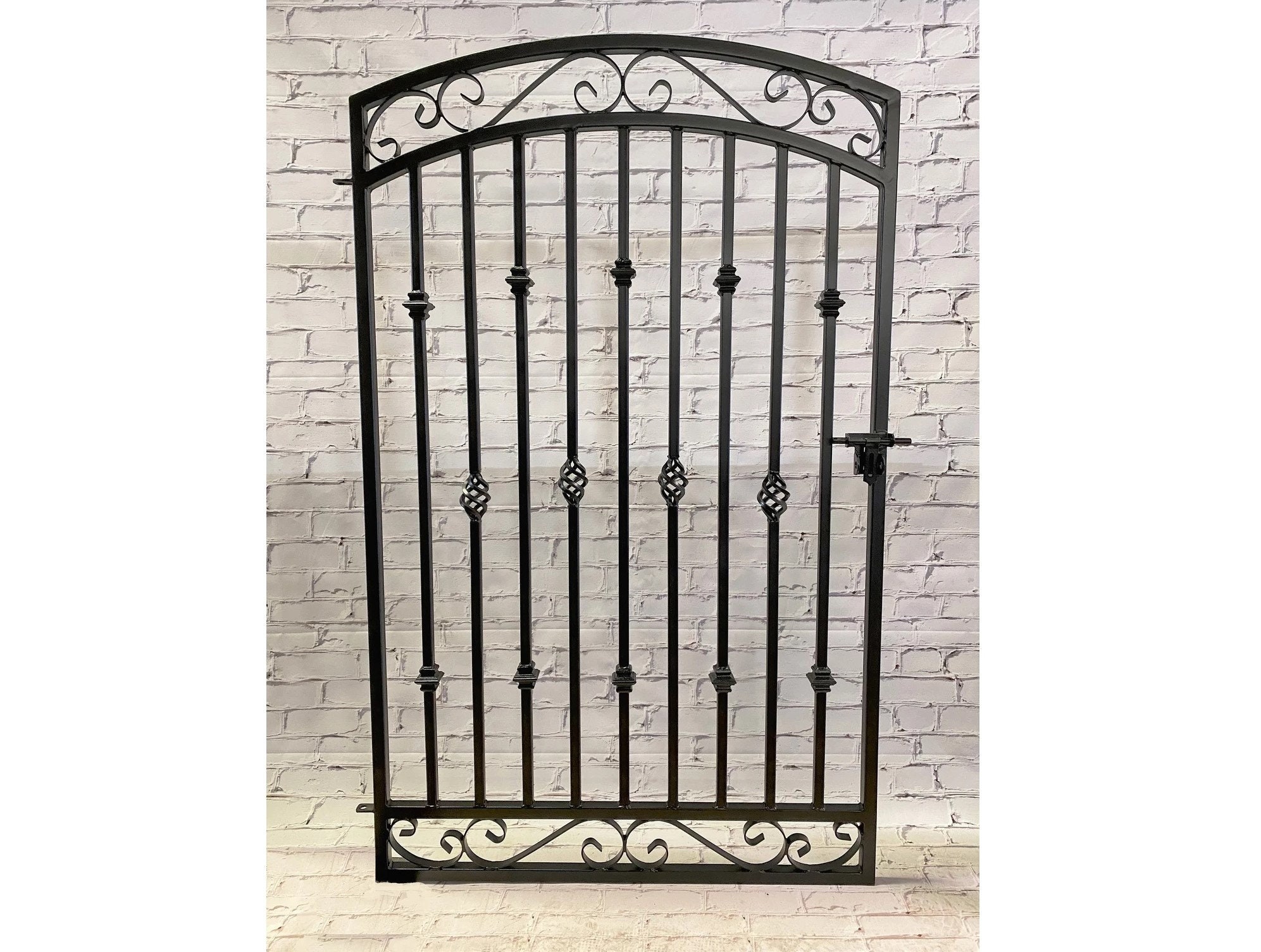 Antique Style Metal Gateway Custom 60 T X 42 W Donovan Wrought Iron Gate Yard Entrance Garden Entry Fencing Metal Security Etsy