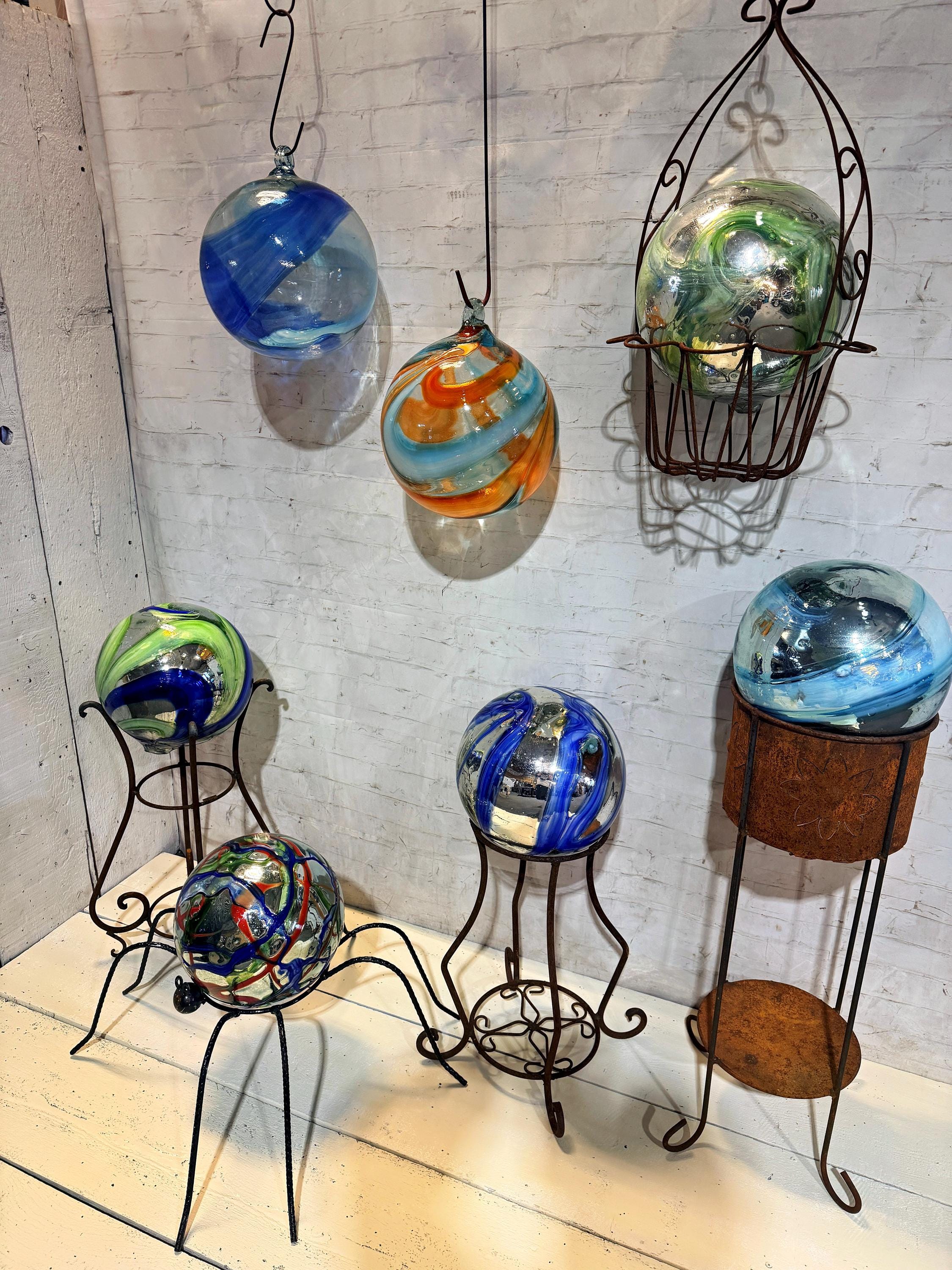 Hand Blown Art Glass Gazing Ball - 12" Patio Decor - Etsy