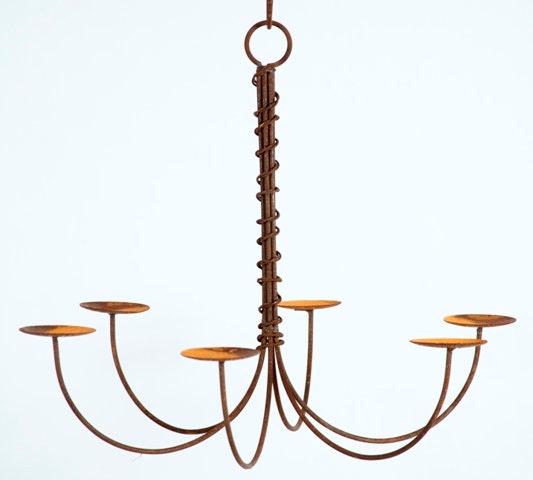 Wrought Iron 20'' Federal Candle Chandelier – Rustic Indoor/outdoor - Etsy