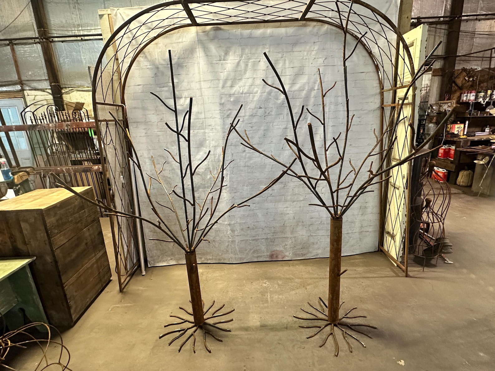 74" Large Wrought Iron Bottle Tree – Rustic Garden Art, Patio Decor - Etsy