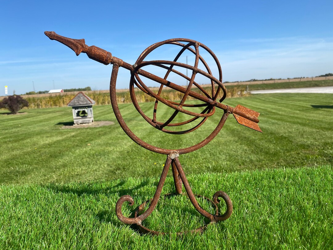 Wrought Iron Small Sundial - Obelisk - Metal Yard Decoration - Etsy