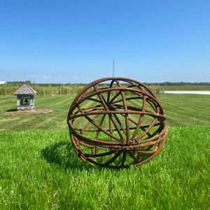 Wrought Iron 8" Garden Sphere, Metal Plant Climber, Vegetable Garden ...