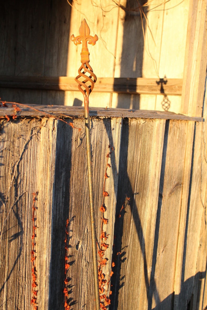 2 Ornate 44" Tall Garden Stakes Cast Iron Finial Plant Support - Etsy