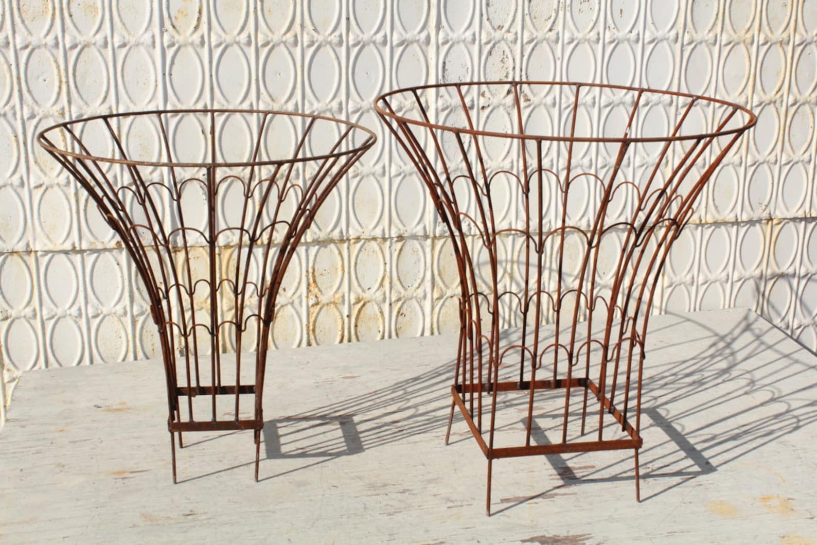 Wrought Iron 25" Cone Topiary Flower Trellis, Vegetable Garden Wire, - Etsy