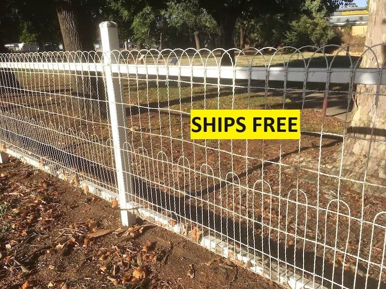 100 X 42 Galvanized Metal Double Loop Woven Wire Enclosure Old Fashioned Cottage Yard Fence Perimeter Roll Rabbit Fencing Cemetery Etsy Australia