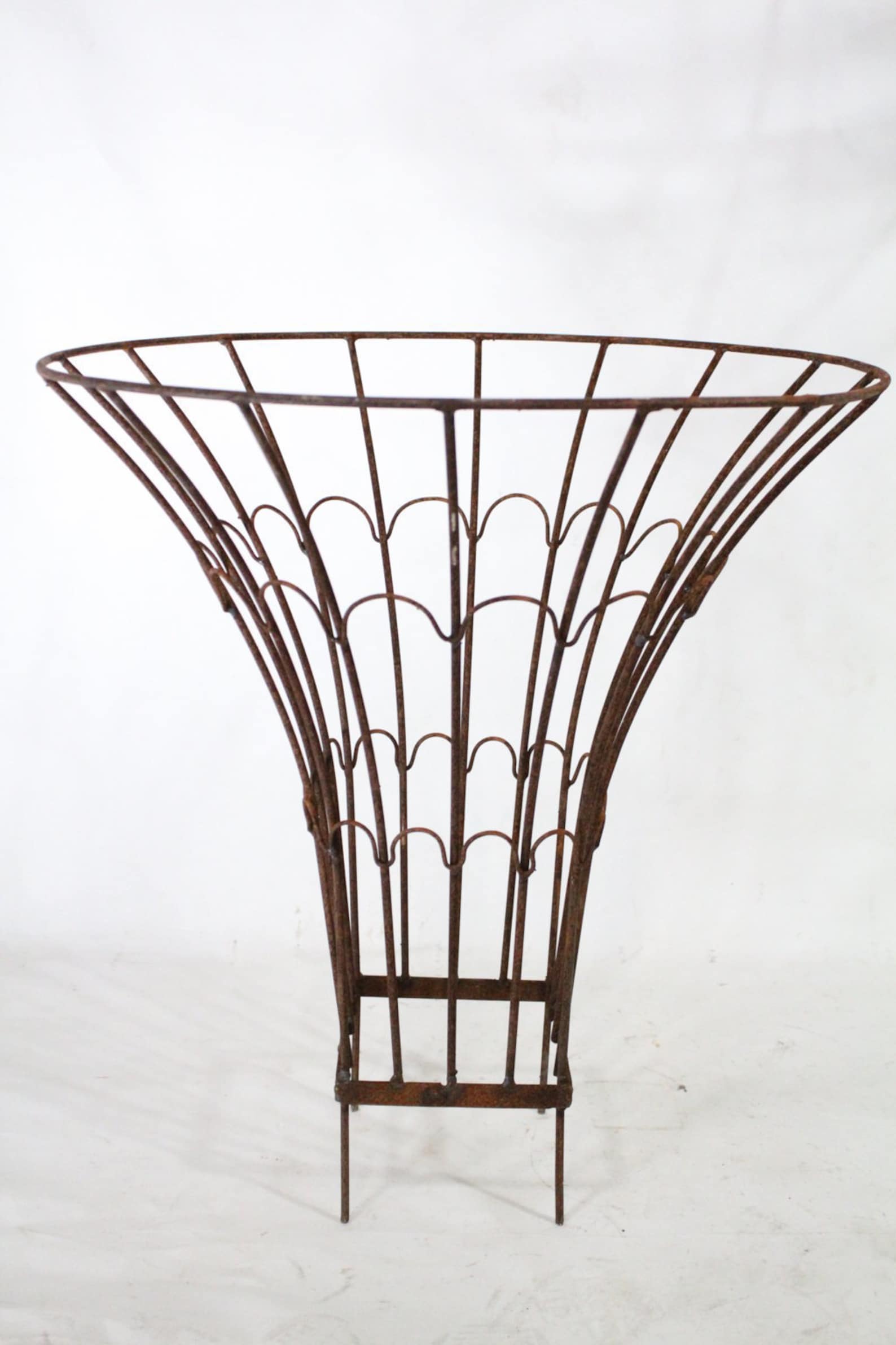 Wrought Iron 25" Cone Topiary Flower Trellis, Vegetable Garden Wire, - Etsy