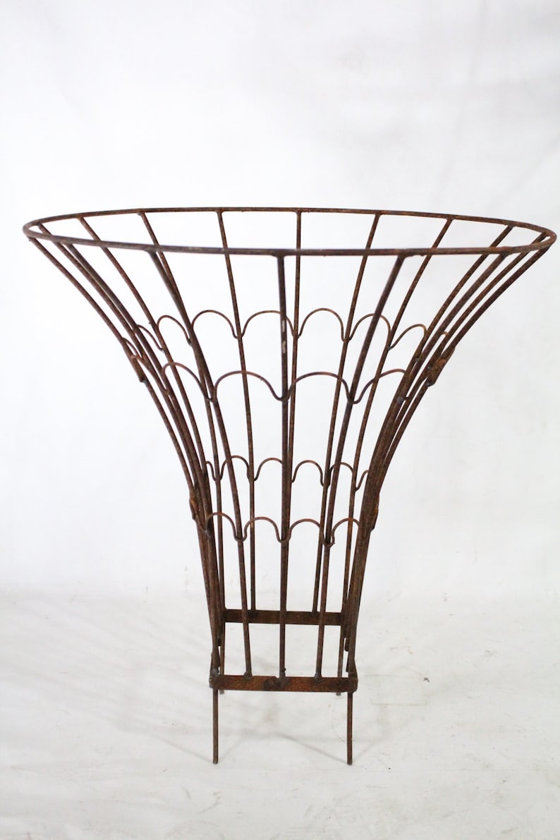 Wrought Iron 25" Cone Topiary Flower Trellis, Vegetable Garden Wire, - Etsy