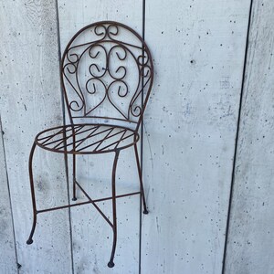 Wrought Iron Miniature Small Chair - Furniture - Outdoor Seating- Metal ...