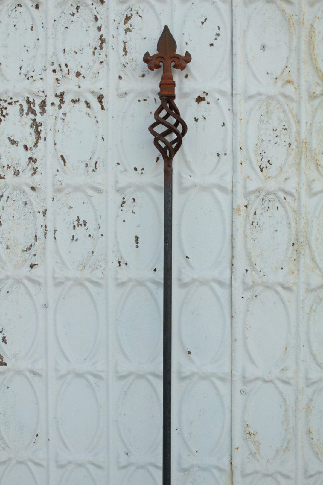 2 Ornate 44" Tall Garden Stakes Cast Iron Finial Plant Support - Etsy