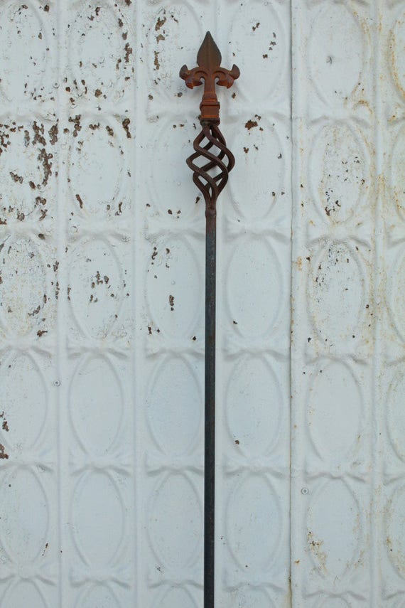 2 Ornate 44 Tall Garden Stakes Cast Iron Finial Plant - Etsy