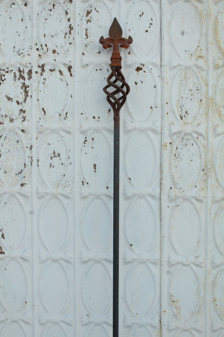 2 Ornate 44" Tall Garden Stakes Cast Iron Finial Plant Support - Etsy