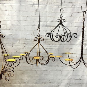 Wrought Iron 20'' Federal Candle Chandelier – Rustic Indoor/outdoor - Etsy