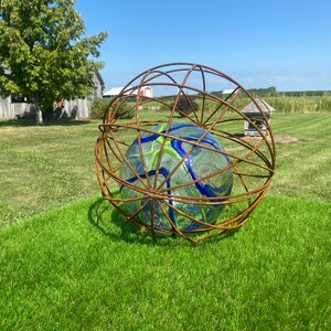 Wrought Iron 18" Garden Sphere, Metal Plant Climber, Vegetable Garden ...