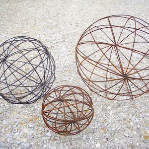 Wrought Iron 30" Garden Sphere, Plant Climber, Rustic Sculpture - Etsy