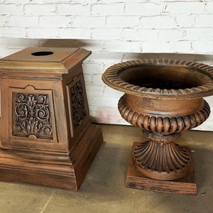 21t Cast Aluminum Roman Base Plinth Outdoor Patio Metal Flower ...