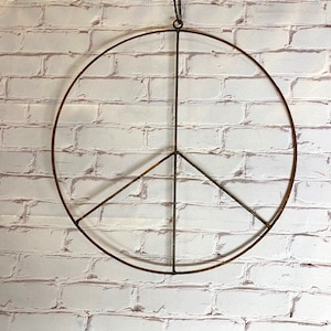 25" Wrought Iron Peace Sign - Hanging Wall Decoration - Decorative ...