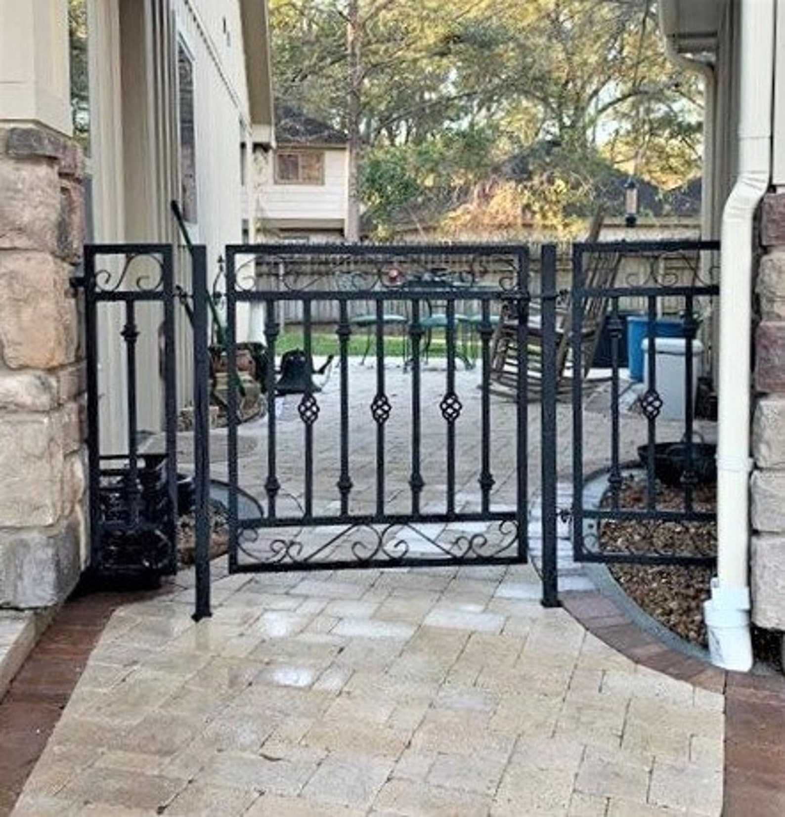 Donovan Style 5' Tall Fence Panel - Yard Enclosure - Wrought Iron ...