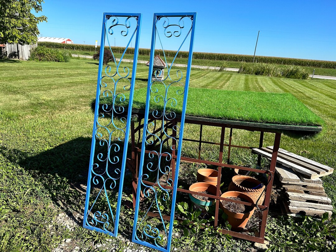 QTY: 2 - Wildflower Blue New Orleans Exterior Wrought Iron Window ...