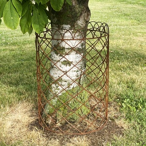 Wrought Iron Half Circle Tree Surround – Rusty Metal Sapling Guard ...