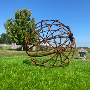 Wrought Iron 12" Garden Sphere, Metal Plant Climber, Vegetable Garden ...