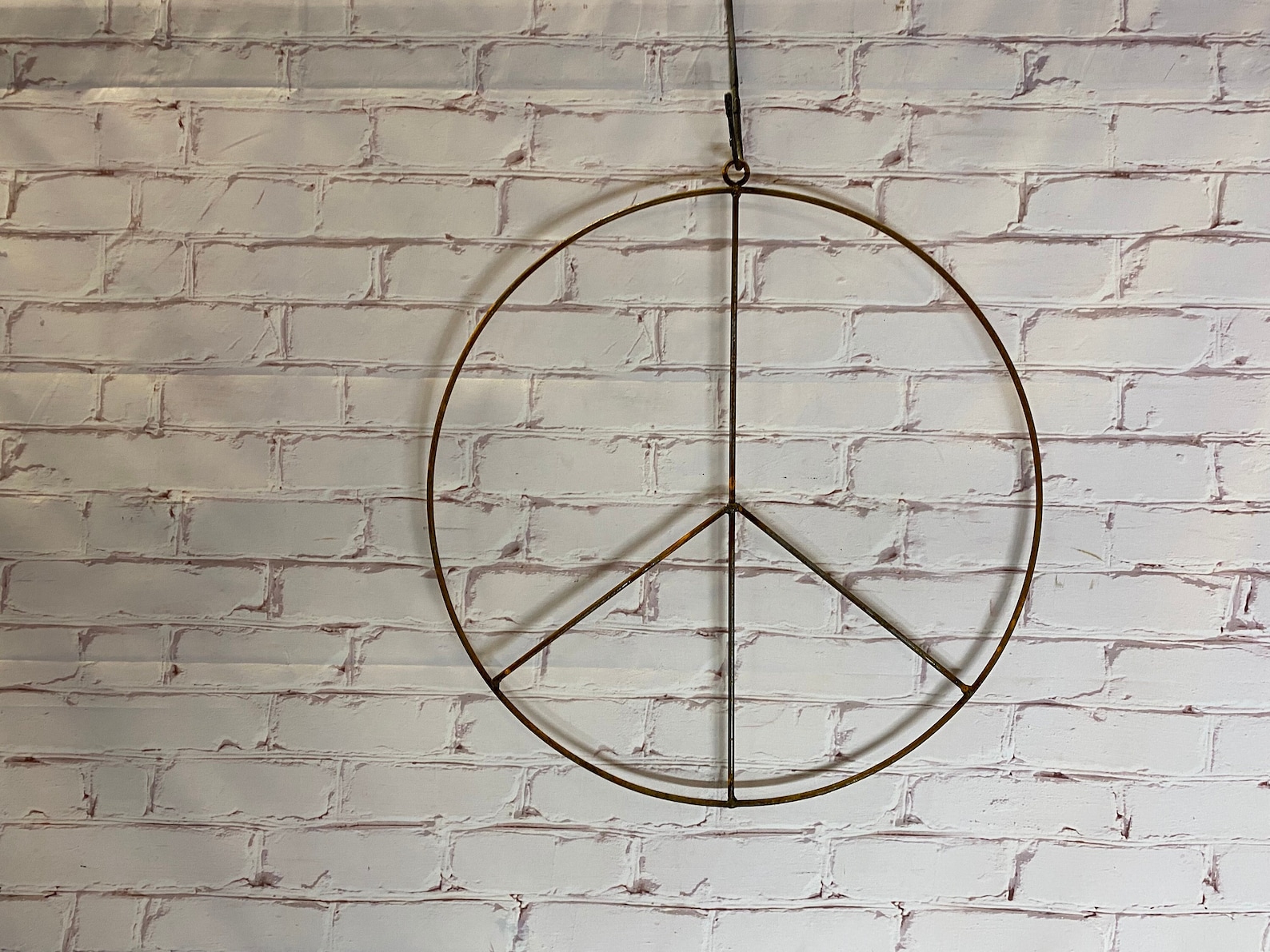 28" Wrought Iron Peace Sign - Hanging Wall Decoration - Decorative ...