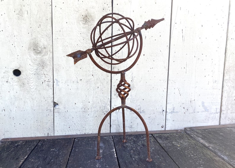 Wrought Iron Sundial Obelisk Metal Yard Decoration Lawn - Etsy