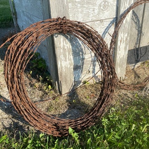 3 Antique Barbed Wire Wreath Bundles, Primitive Rustic Ranch Farm ...