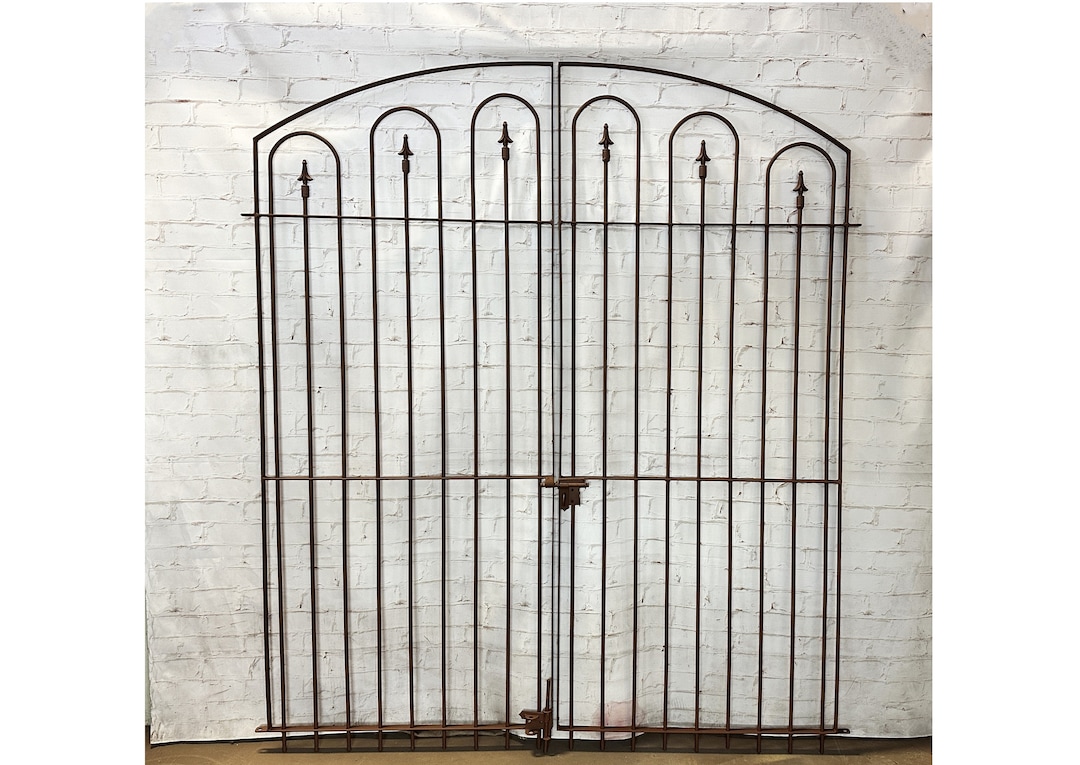 Wrought Iron Gate - 6't X 6w Center Divide - Hoop Spear Woodson Design ...