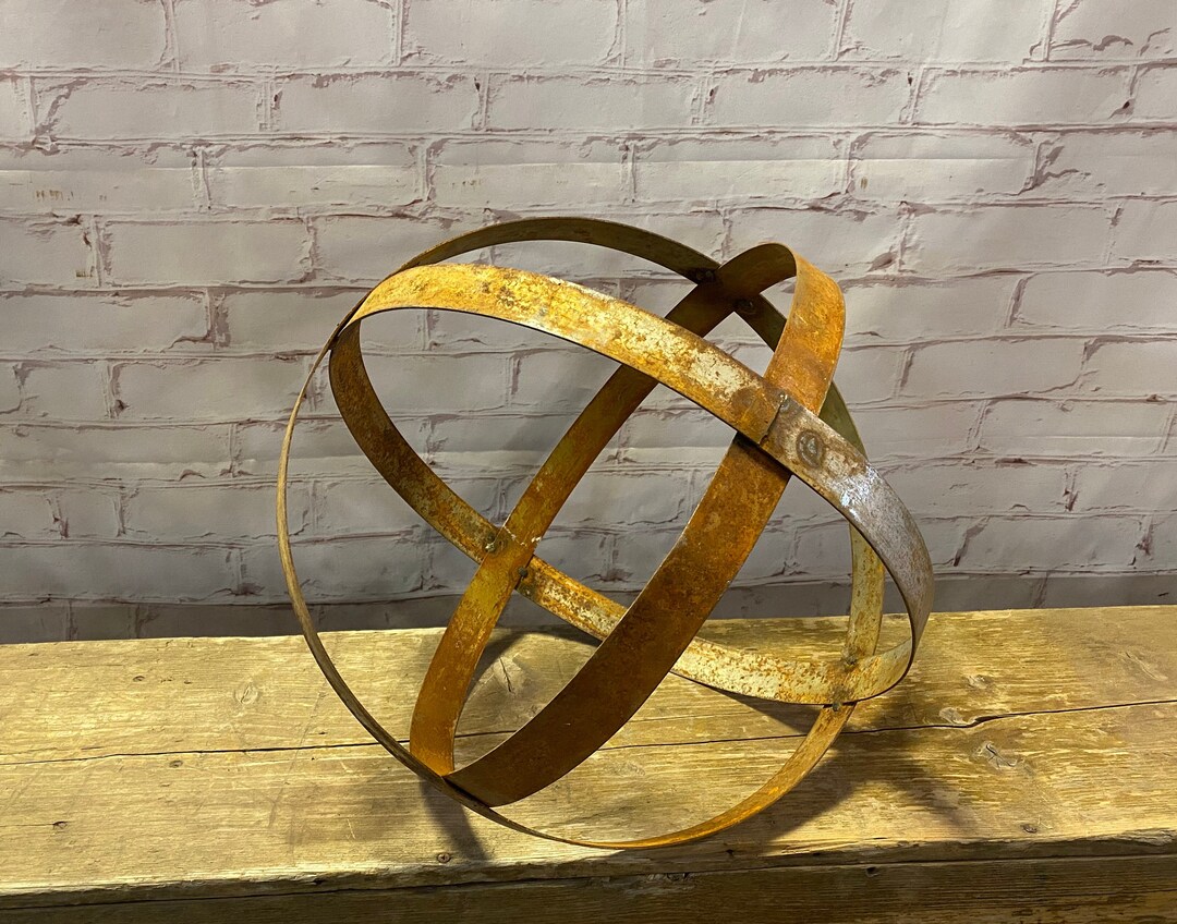 Wrought Iron 18" Lg Wide Band Metal Garden Sphere - Plant Climber - Etsy
