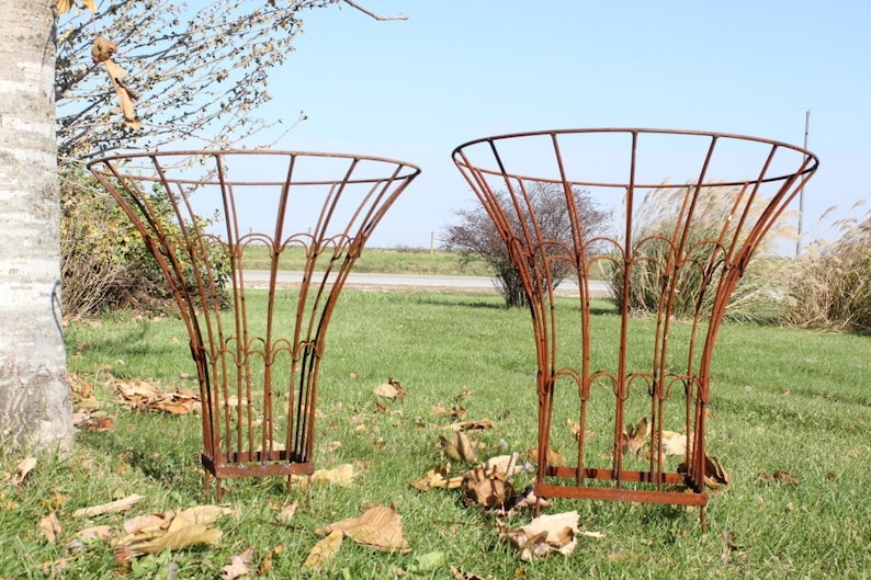 Wrought Iron 25" Cone Topiary Flower Trellis, Vegetable Garden Wire, - Etsy