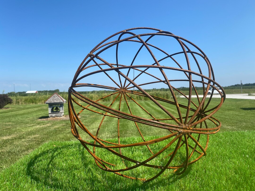 Wrought Iron 18" Garden Sphere, Metal Plant Climber, Vegetable Garden ...