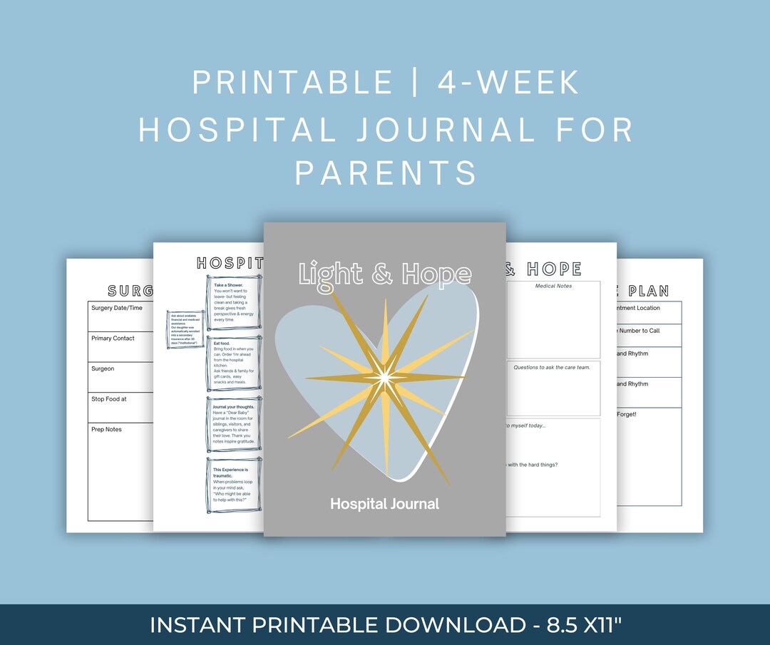 Hospital Journal | Daily Log | Hospital Tips | Self Care Ideas ...