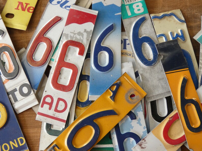 License Plate Number 6 Precut Number SIX Ready for - Etsy