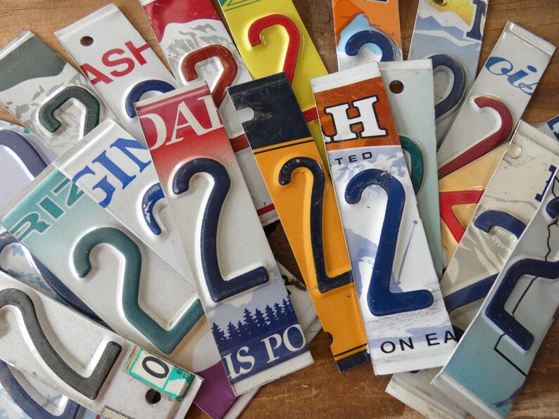 License Plate Number 2 Precut Number TWO Ready for - Etsy