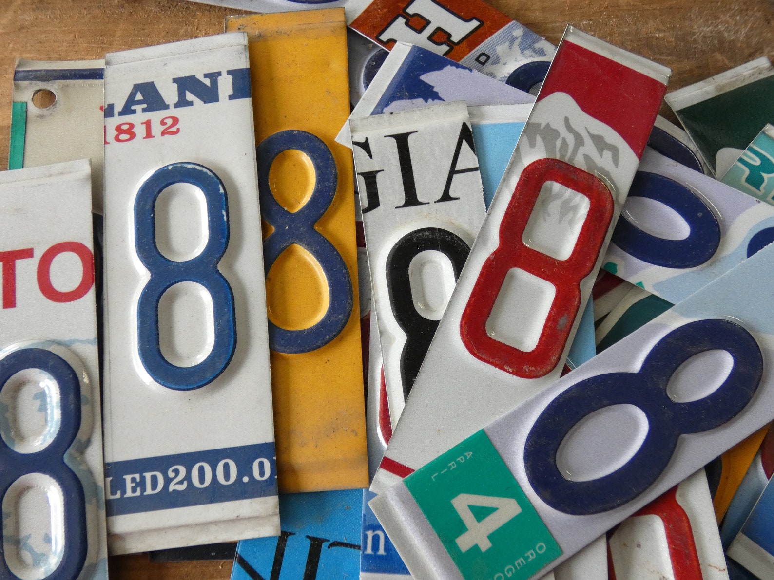 License Plate Number 8 Precut Number EIGHT Ready for | Etsy