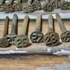 Railroad Date Nails 1912 to 1942 Years Available Rusty Architectural ...