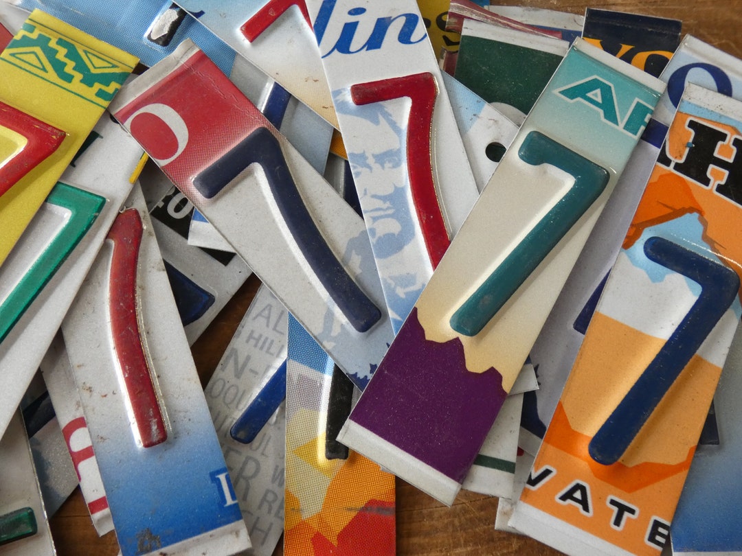 License Plate Number 7 Precut Number SEVEN Ready for Crafting ...